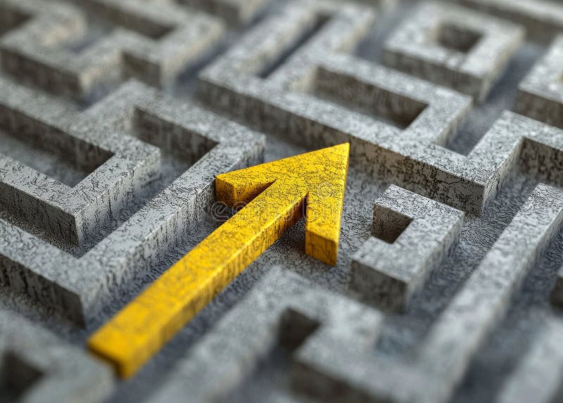 An Intricate Yellow Maze that Illustrates Problem-solving Concepts in a ...