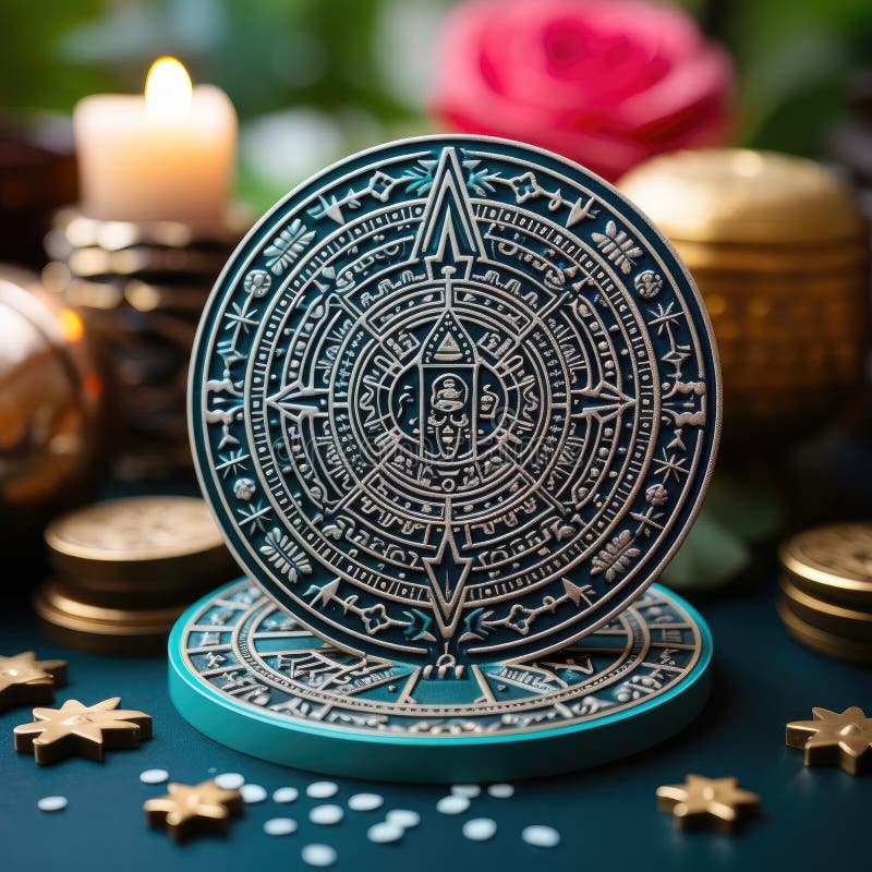 Intricately Carved Aztec Calendar Stone Stock Illustration ...