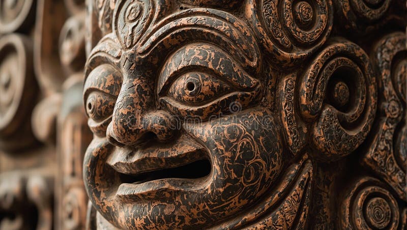 Intricately Carved Ritual Mask for Religious Ceremonies Stock ...