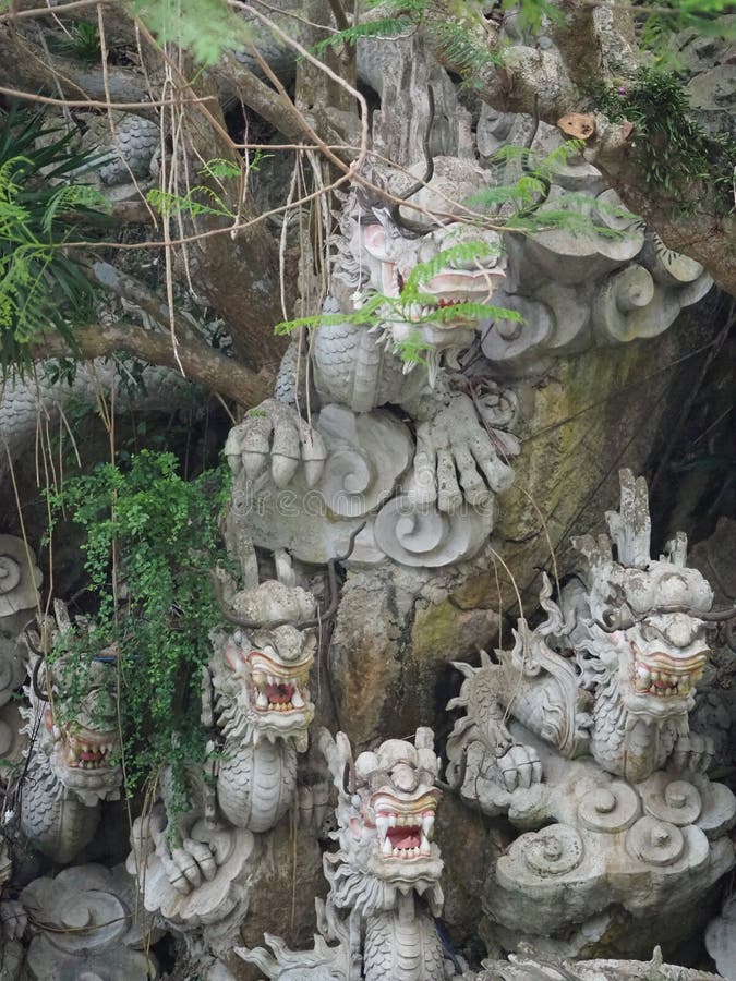 Dragons Traditional Vietnamese Sculpture Stock Image - Image of rock ...