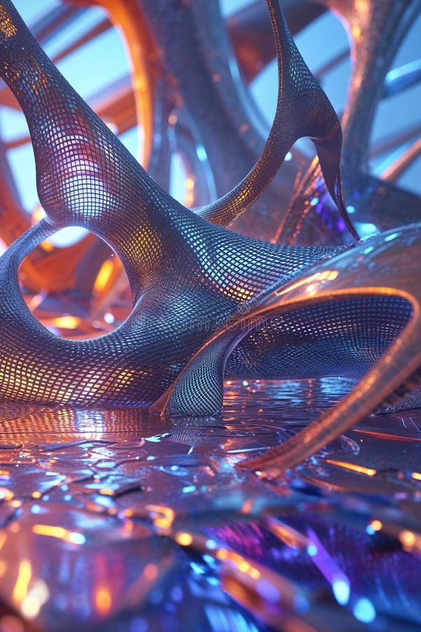 Intricately Designed Abstract 3D Shapes Emerge from a Reflective ...