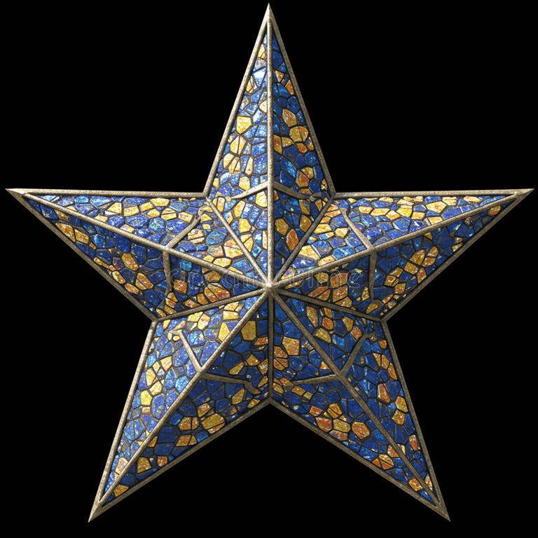 Intricately Designed Five-pointed Star Featuring a Mosaic Pattern. the ...