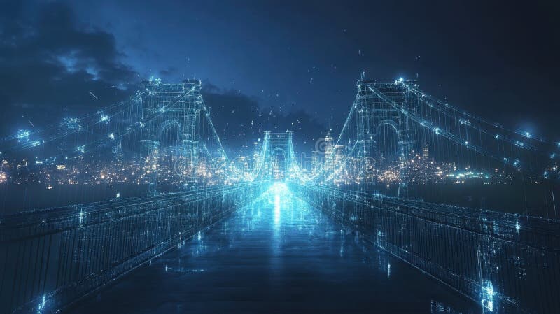 An Intricately Designed Holographic Bridge Spanning Two Floating ...