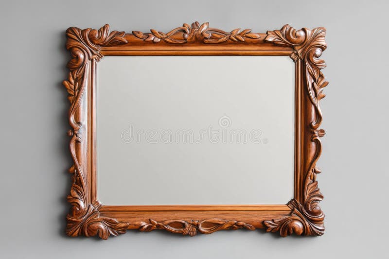 Ornate Wooden Mirror Frame Intricate Carvings Stock Photos - Free ...