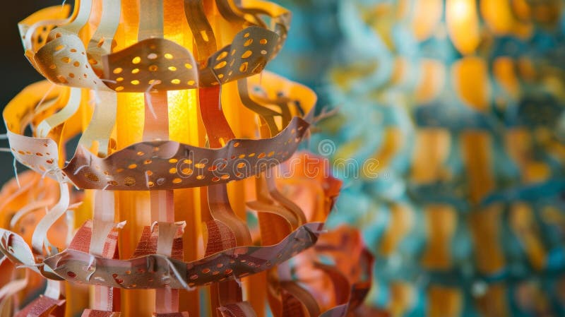An Intricately Designed Paper Lantern Crafted from Layers of Repurposed ...