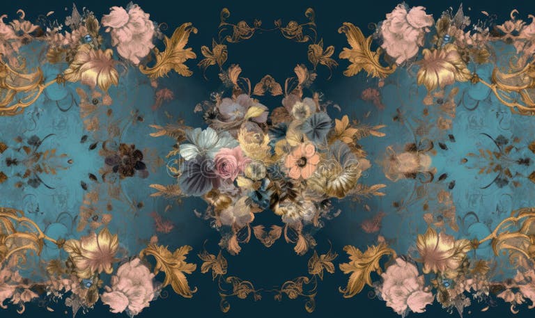 Dreamy Rococo Blooms Stock Illustrations – 57 Dreamy Rococo Blooms ...