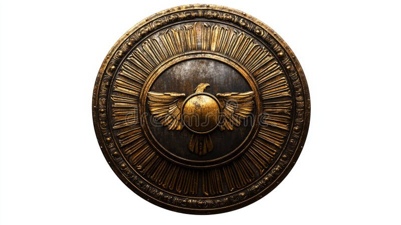 An Intricately Designed Shield Featuring a Majestic Eagle Emblem. the ...
