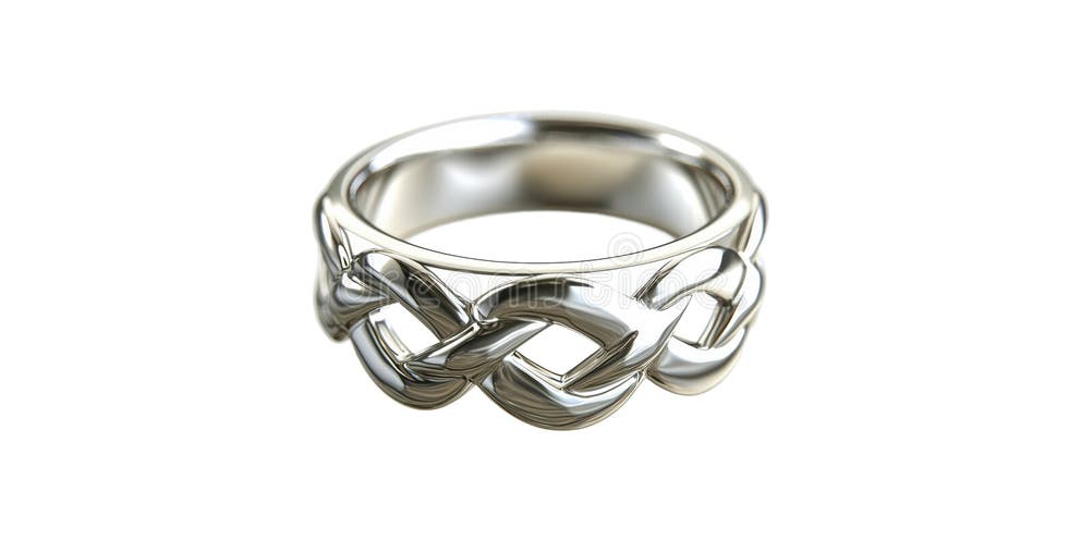 Intricately Designed Silver Ring with Celtic Knot Pattern. Symbol of ...