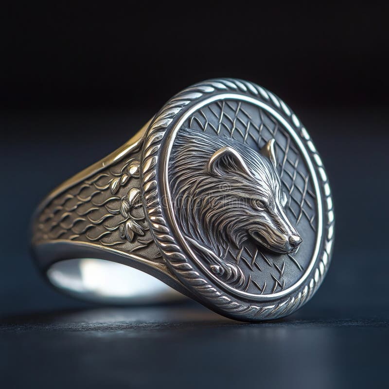 Wolf with a Ring and a Lock in it`s Beak Stock Photo - Image of beak ...