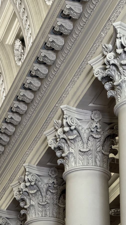 Intricately Detailed Classical Architectural Columns and Ceiling ...