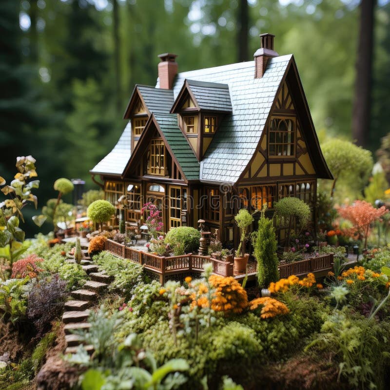 An Intricately Detailed Miniature Building Stock Illustration ...