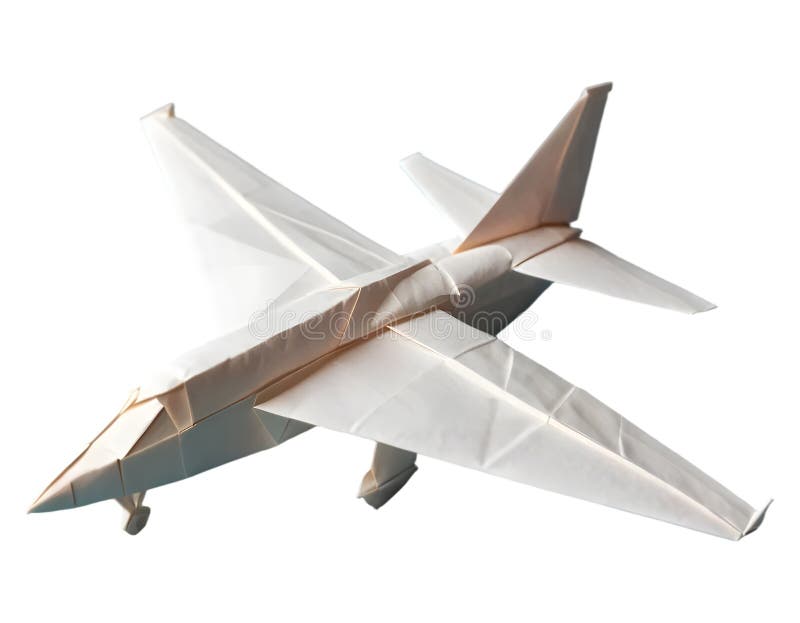 Intricately Folded Origami Airplane with Detailed Wings and Tail Stock ...