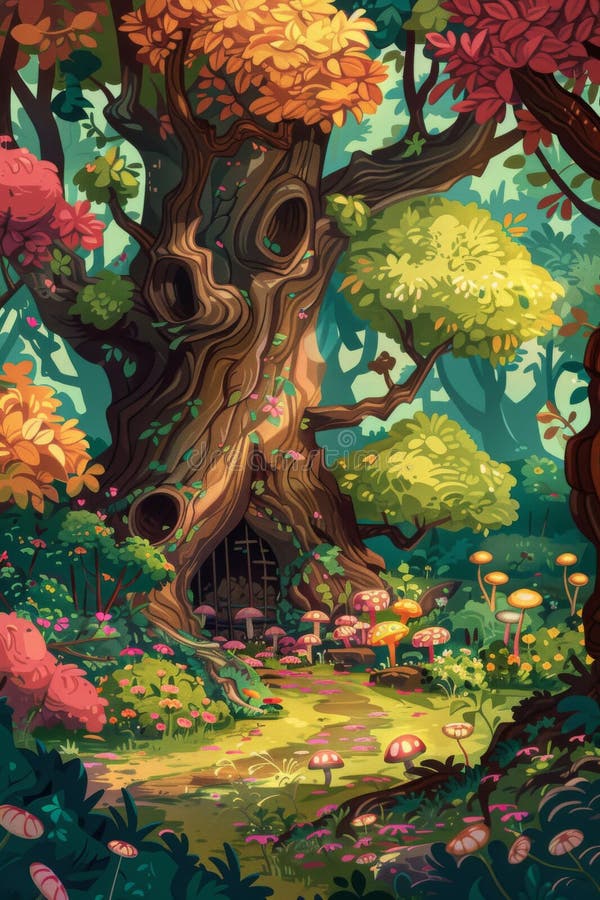 Realistic Cartoon Background with High-detail Hand-drawn Designs. Stock ...