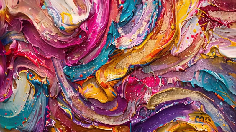 Intricately Intertwined Layers of Color Giving the Canvas a ...