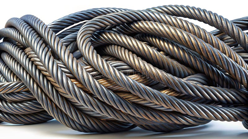 Intricately Tangled Black Patina Steel Cable a 3D Rendered Industrial ...