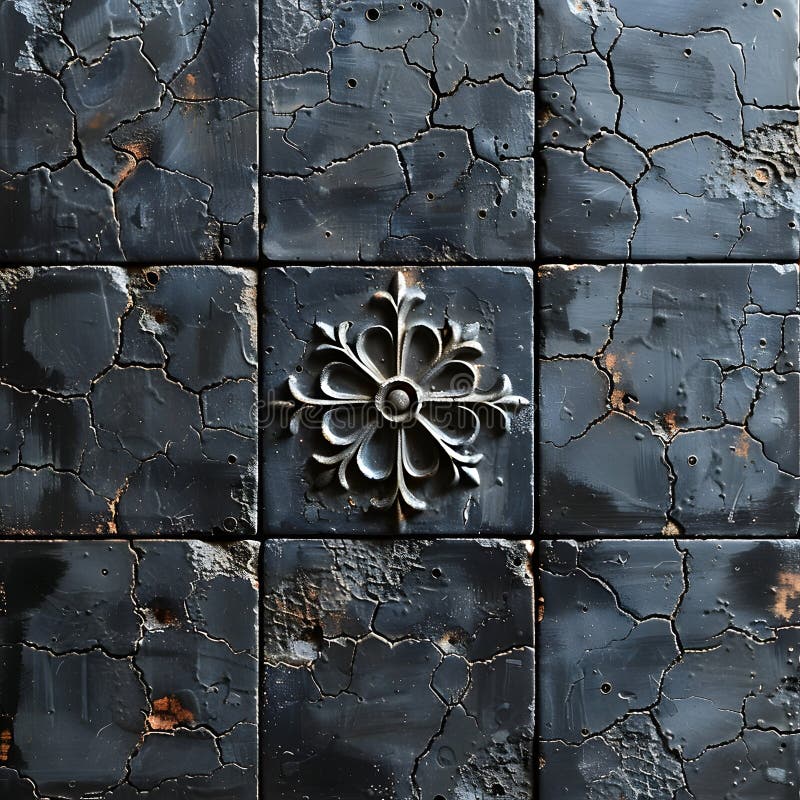 Intricately Textured Symmetrical Black Wall Design Stock Illustration ...