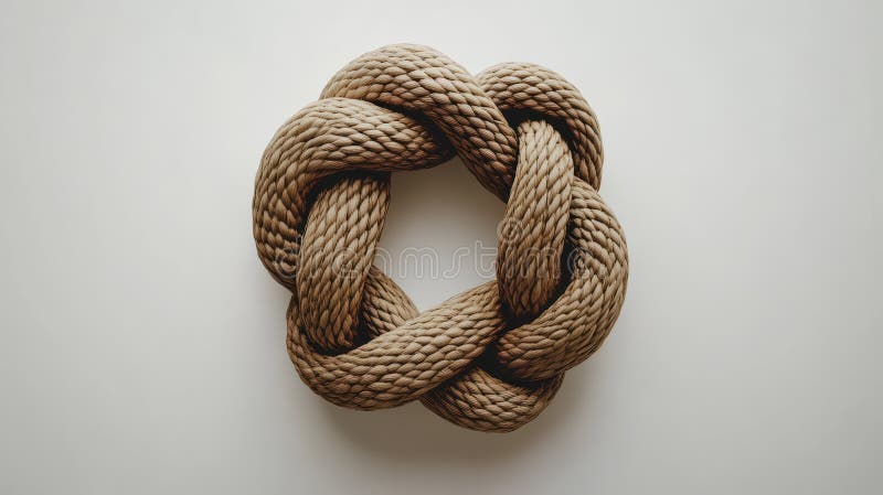Intricately Woven Brown Rope Crafted into a Circular Knot Design Stock ...
