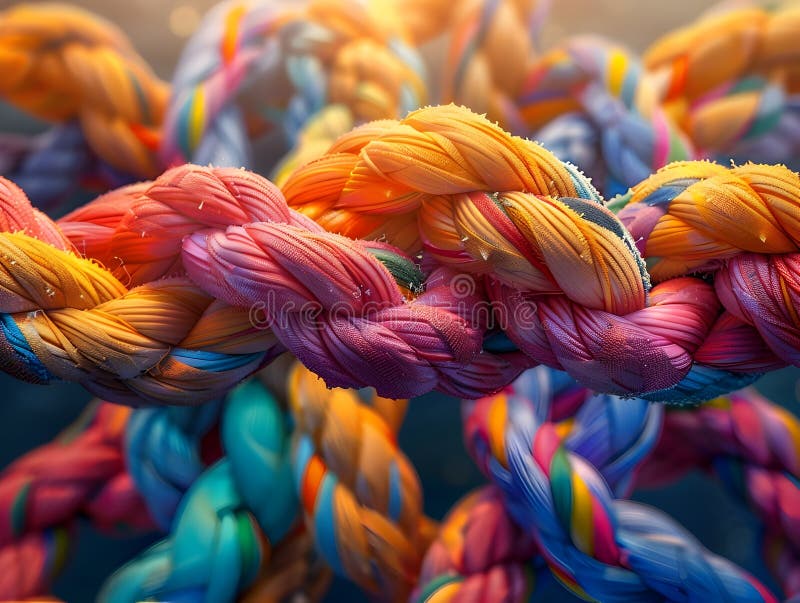 Intricately Woven Tapestry of Vibrant Ropes Symbolizing Teamwork and ...