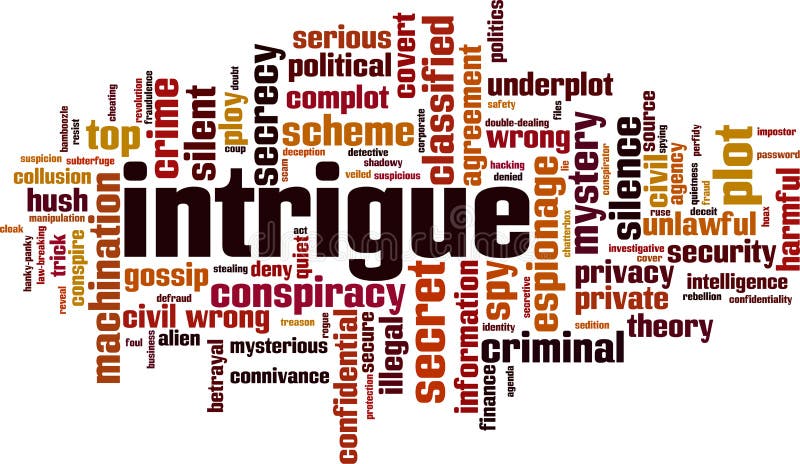 Intrigue word cloud stock vector. Illustration of agency - 213390192