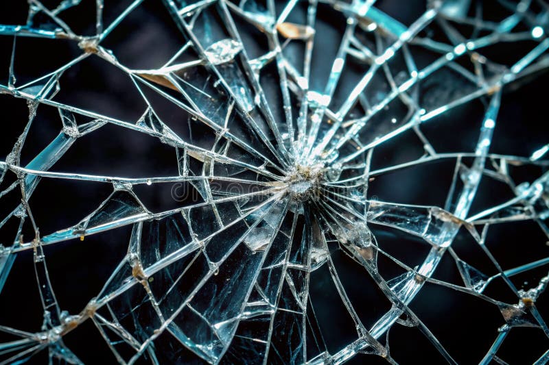 Intriguing Abstract Black Background Featuring a Dramatic Cracked Glass ...