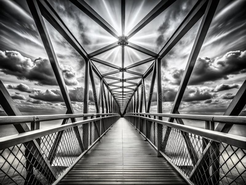 Intriguing Abstract Photography a Surreal Black and White Bridge ...