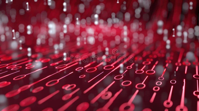 Intriguing Abstract Red Background With Binary Code Representing Data Breaches Malware Cyber