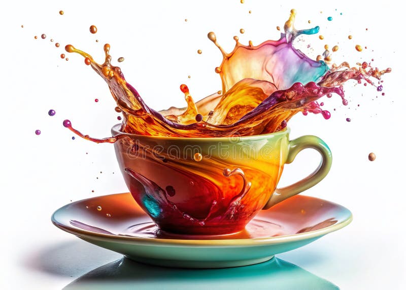 Intriguing Abstract Splash of Tea or Coffee a Surreal Isolated Image ...