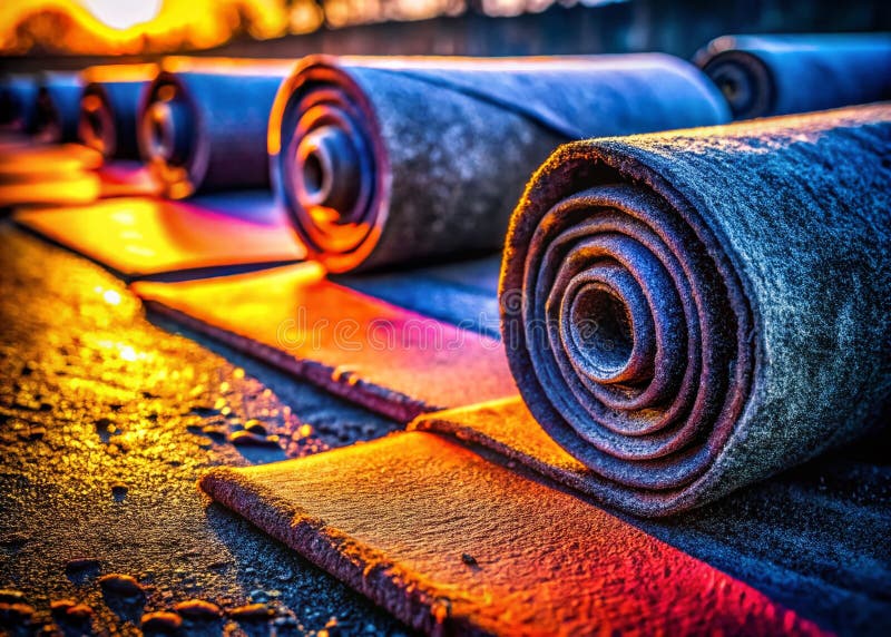 Intriguing Abstract Texture of Asphalt Roofing Felt Rolls a Surreal ...