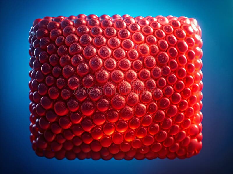 Intriguing Abstract Texture a CloseUp View of Red Bubble Wrap in a ...