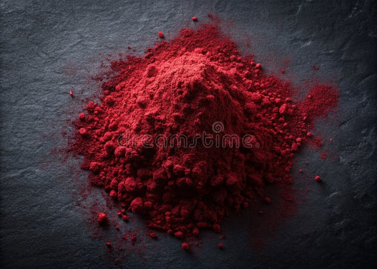 Intriguing Aerial Perspective of a Dramatic Dark Red Powder Pile a ...