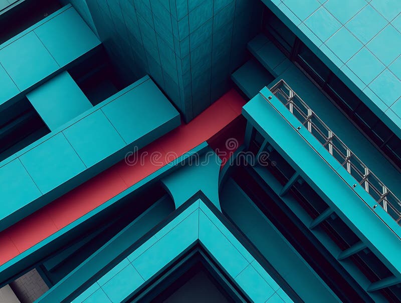 Teal Geometric Architecture: a Modern Abstract Composition Stock ...