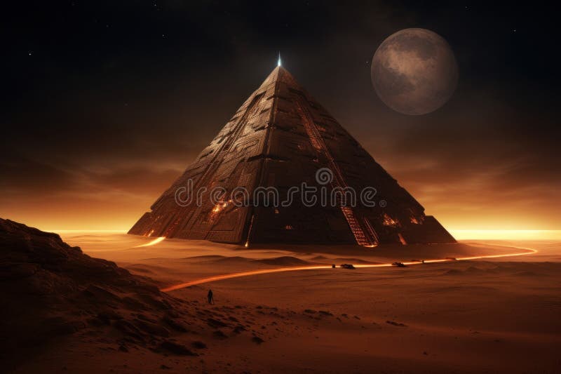 Intriguing Alien Stone Pyramid. Generate Ai Stock Image - Image of ...
