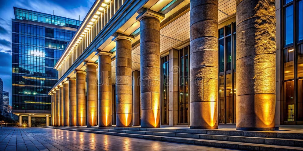 Intriguing Architectural Details Stone Pillars Underlining a Modern ...