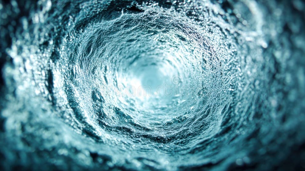 Intriguing Artistic Image of a Watery Vortex with Light in the Center ...