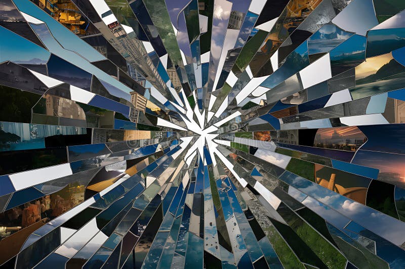 Broken Mirror Effect Background Stock Illustration - Illustration of ...