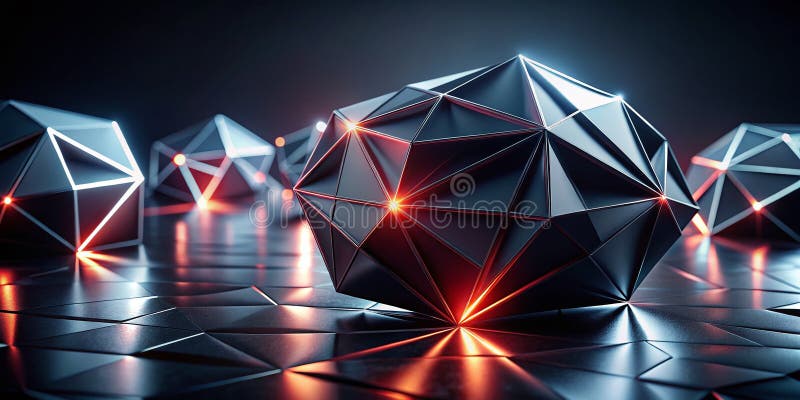 Intriguing Black Polygon 3D Abstract Background a Long Exposure Exploration of Form and Depth ...