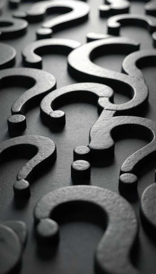 Intriguing Black Question Marks on a Textured Surface Stock Image ...