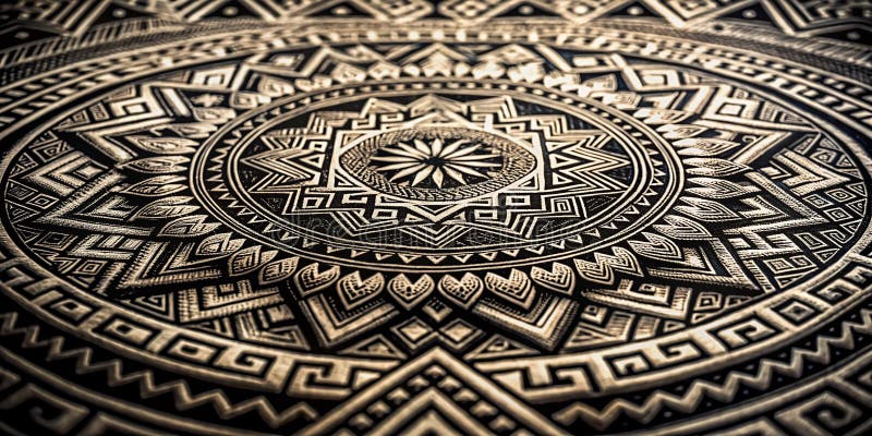 Intriguing Black and White Aztec Geometric Pattern a Striking ...
