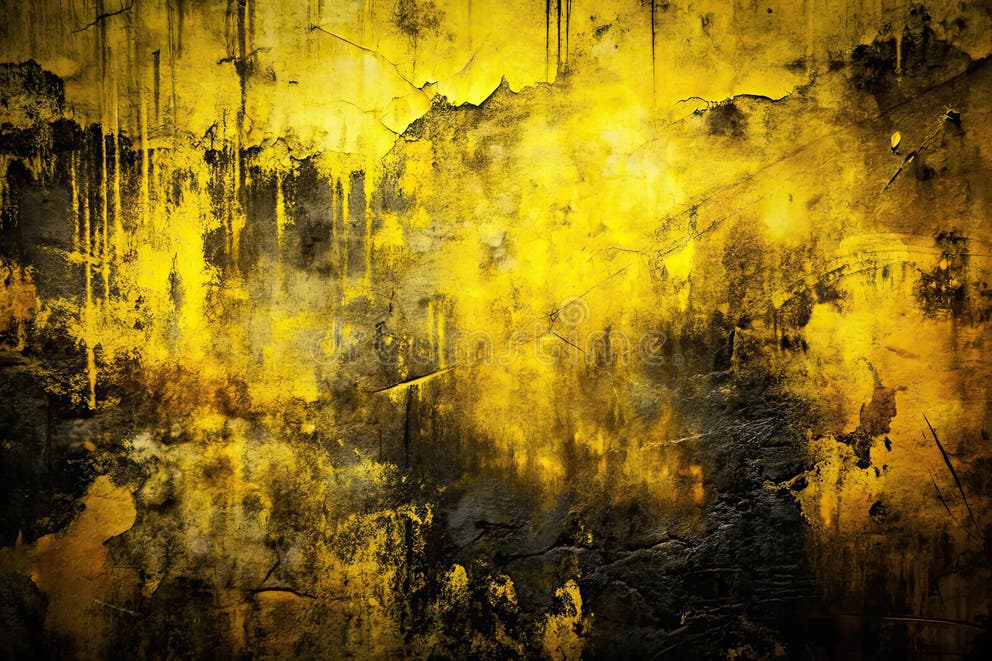 Intriguing Black and Yellow Abstract Grunge Background a Striking ...