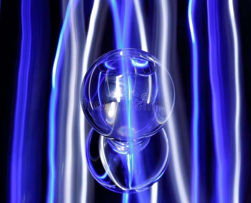 Intriguing Blue and White Light Emanating from a Light Bulb in a Dimly ...