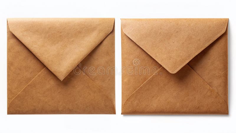 Intriguing Brown Craft Envelopes Detailed Front and Back Views on ...