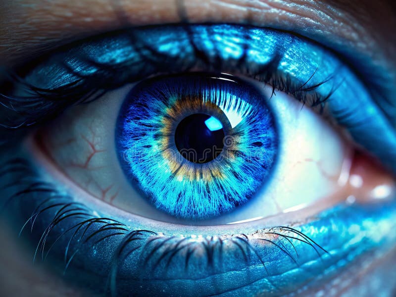 Intriguing CloseUp of a Blue Eye Dramatic Lighting Exquisite Texture ...