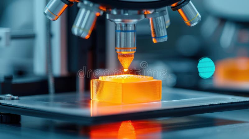 Intriguing Closeup of a Futuristic 3D Printer Creating Micro and Nano ...