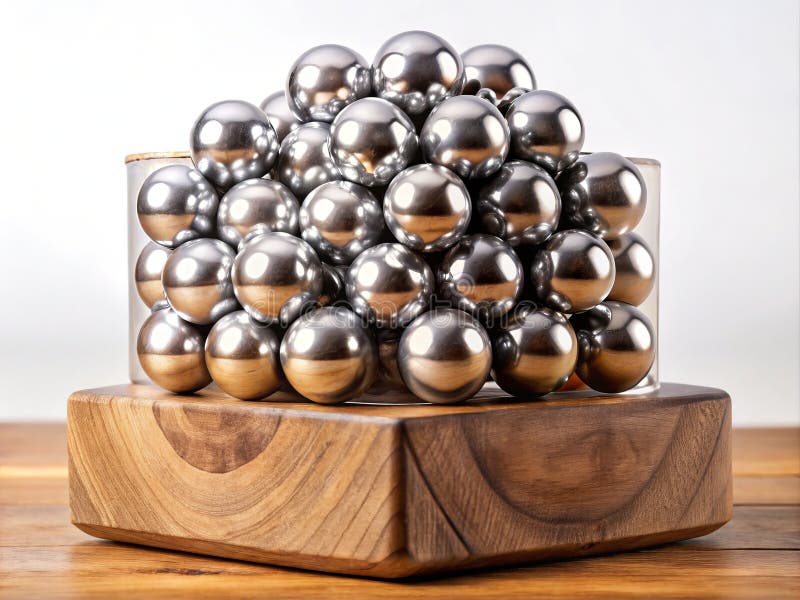Intriguing Collection of Steel Balls in Transparent Plastic Container ...