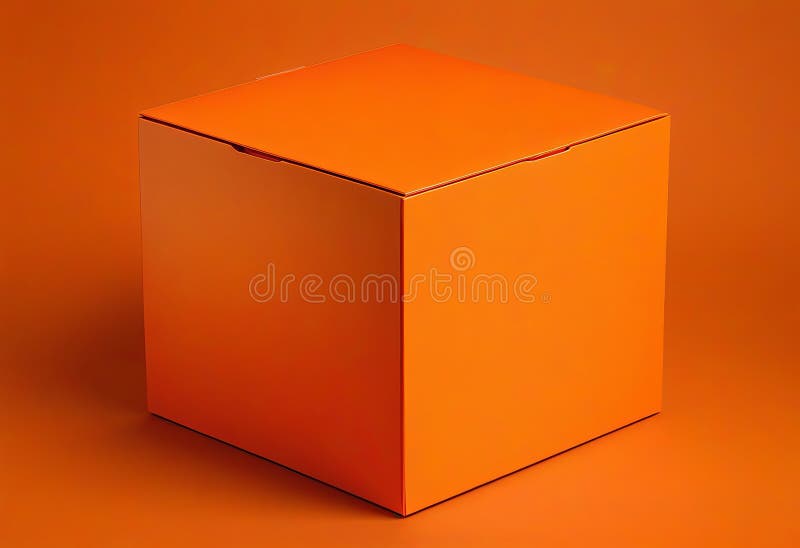 The Intriguing Contrast of an Orange Box Against Monochromatic Backdrop ...