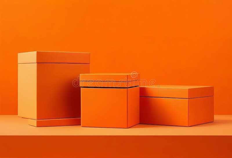 The Intriguing Contrast of an Orange Box Against Monochromatic Backdrop ...