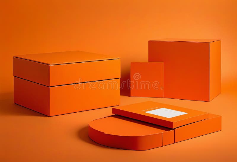 The Intriguing Contrast of an Orange Box Against Monochromatic Backdrop ...