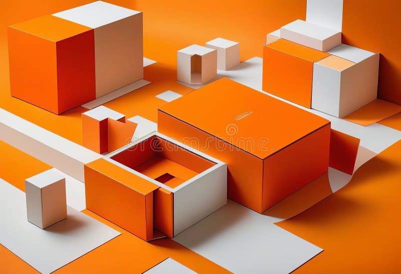 The Intriguing Contrast of an Orange Box Against Monochromatic Backdrop ...