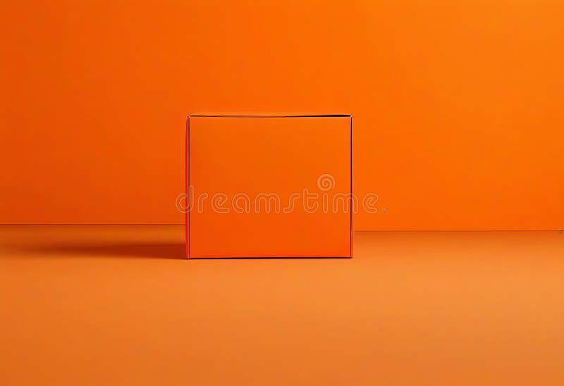 The Intriguing Contrast of an Orange Box Against Monochromatic Backdrop ...