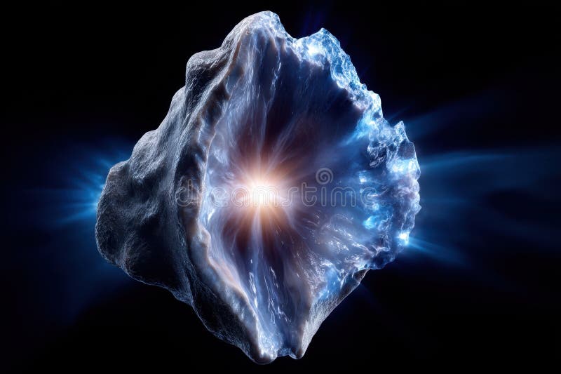Cosmic Shell Revealing a Radiant Core in a Dark Space Background with ...